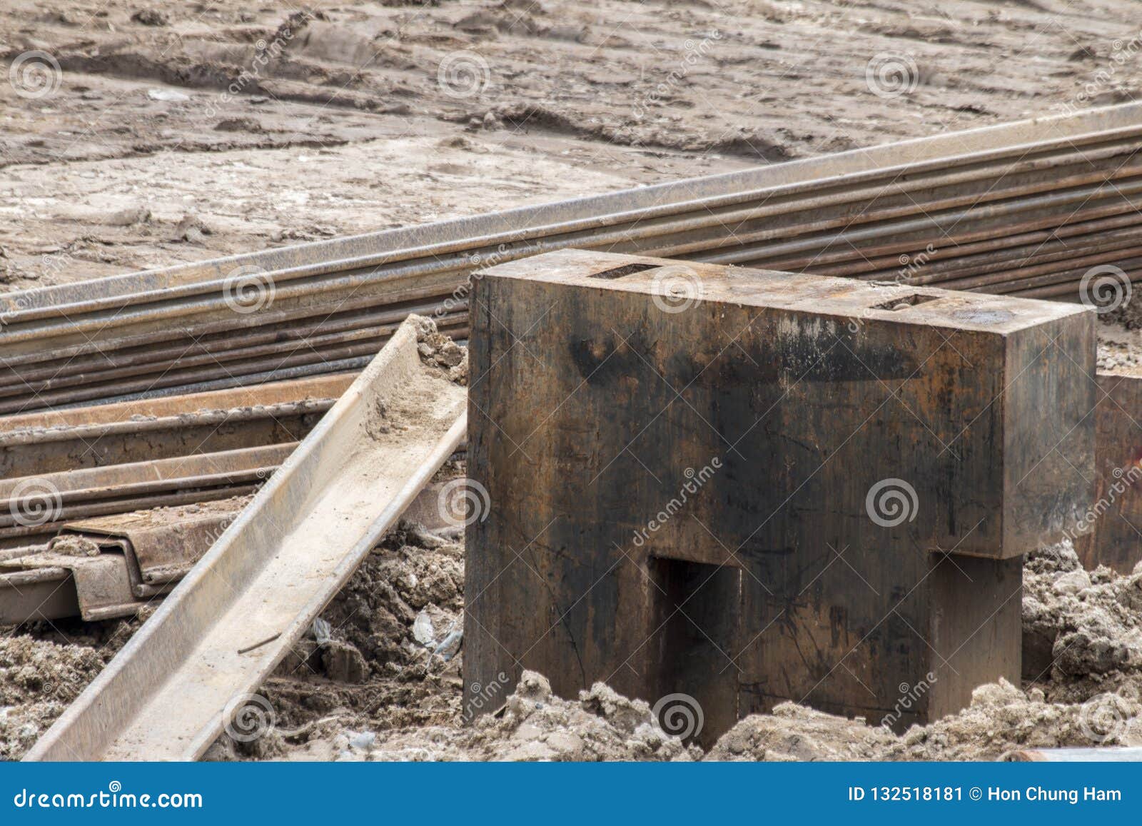 Open Construction Work Site with Heavy Machinery Equipment Construction ...