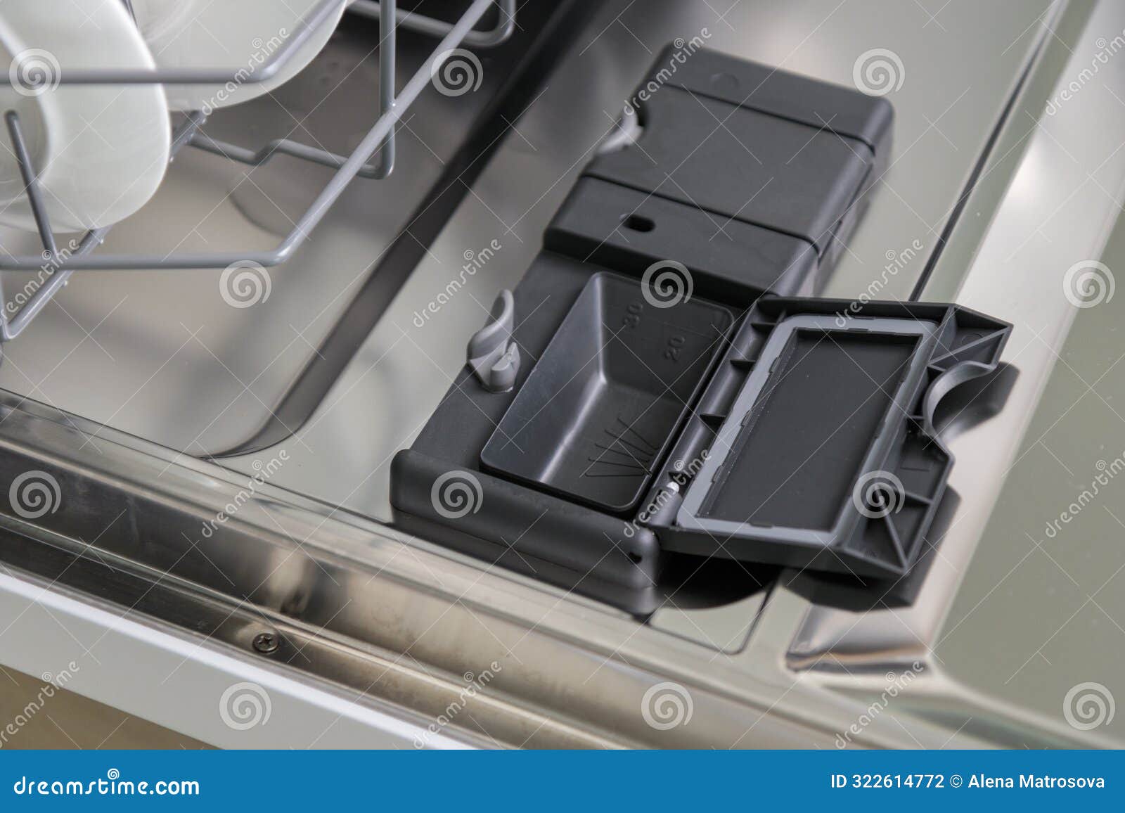 Open Container, Compartment of a Dishwashing Machine Close Up for ...