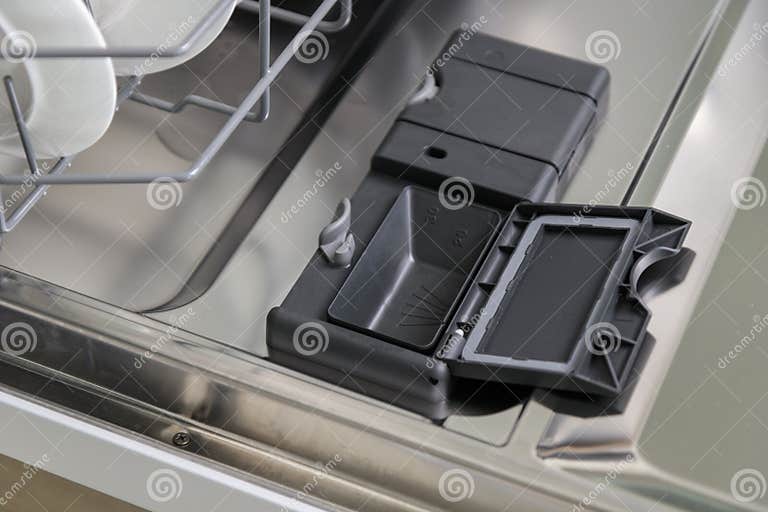 Open Container, Compartment of a Dishwashing Machine Close Up for ...
