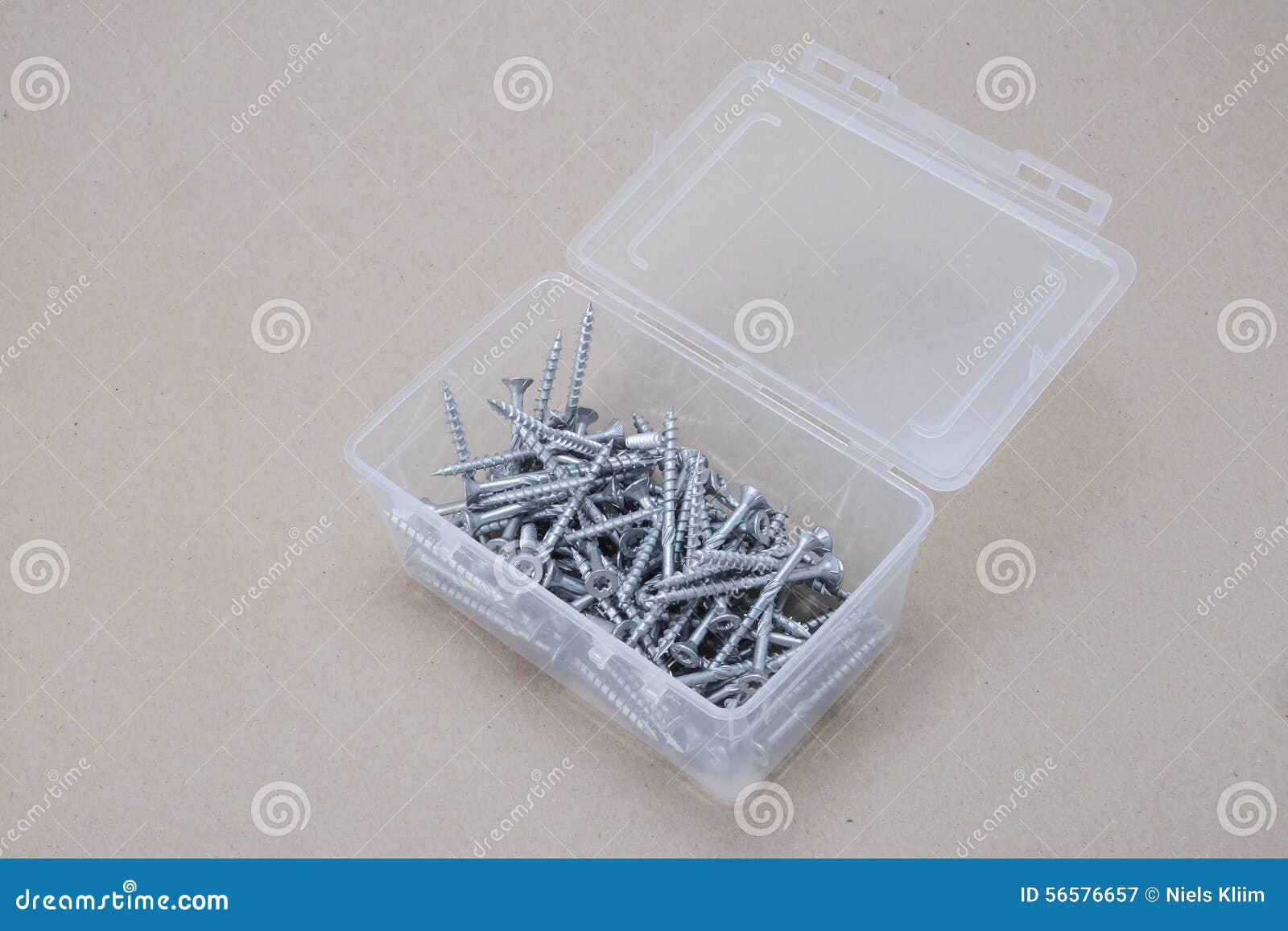 Open container with screws stock image. Image of open - 56576657