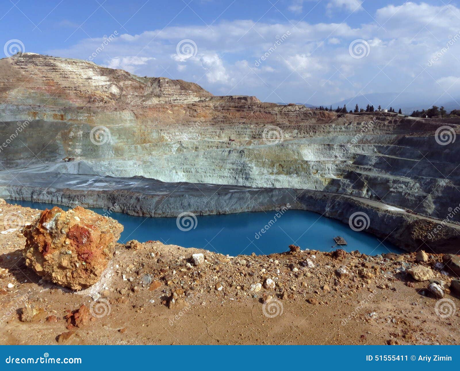 Open copper mine stock image. Image of elevated, blue - 51555411