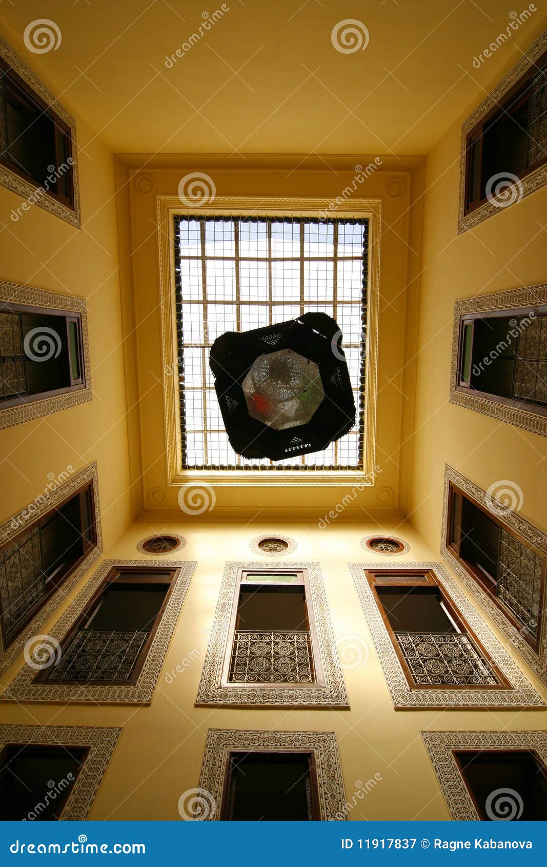 Open Courtyard of a Traditional Moroccan House Stock Image - Image of ...