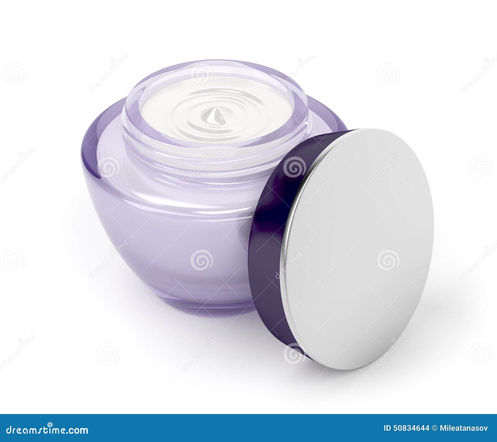 Open Cream Jar Isolated On White Background. Creme Container Royalty ...