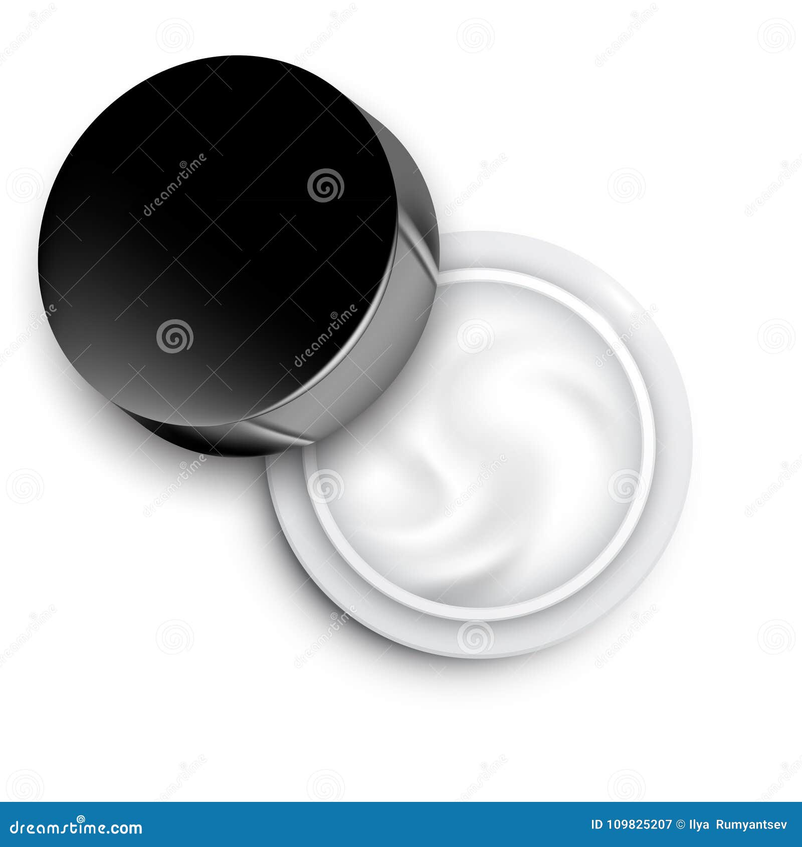 Open Cream Jar Isolated On White Background. Creme Container Royalty ...