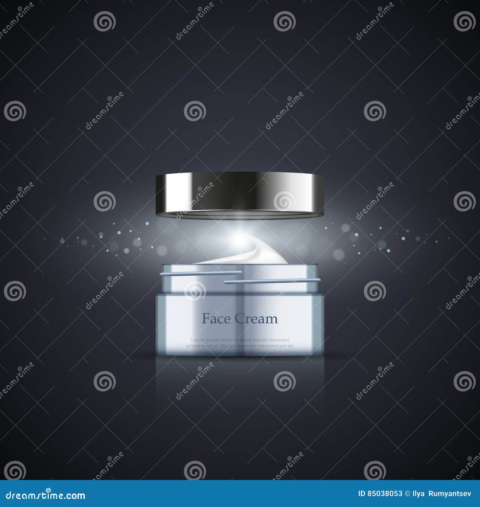 Open Cream Jar Isolated On White Background. Creme Container Royalty ...