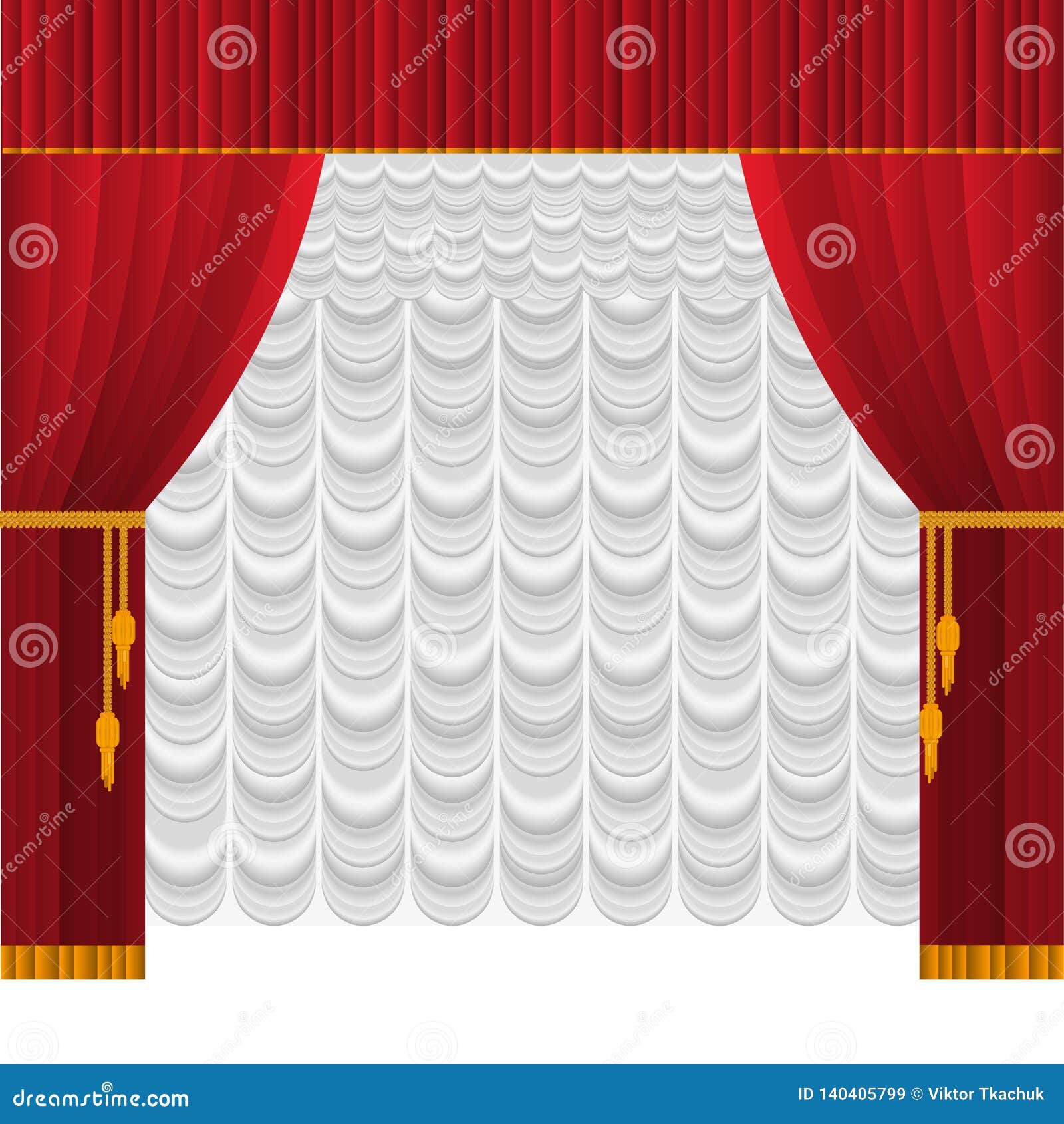 Curtain on stage stock vector. Illustration of fabric - 140405799