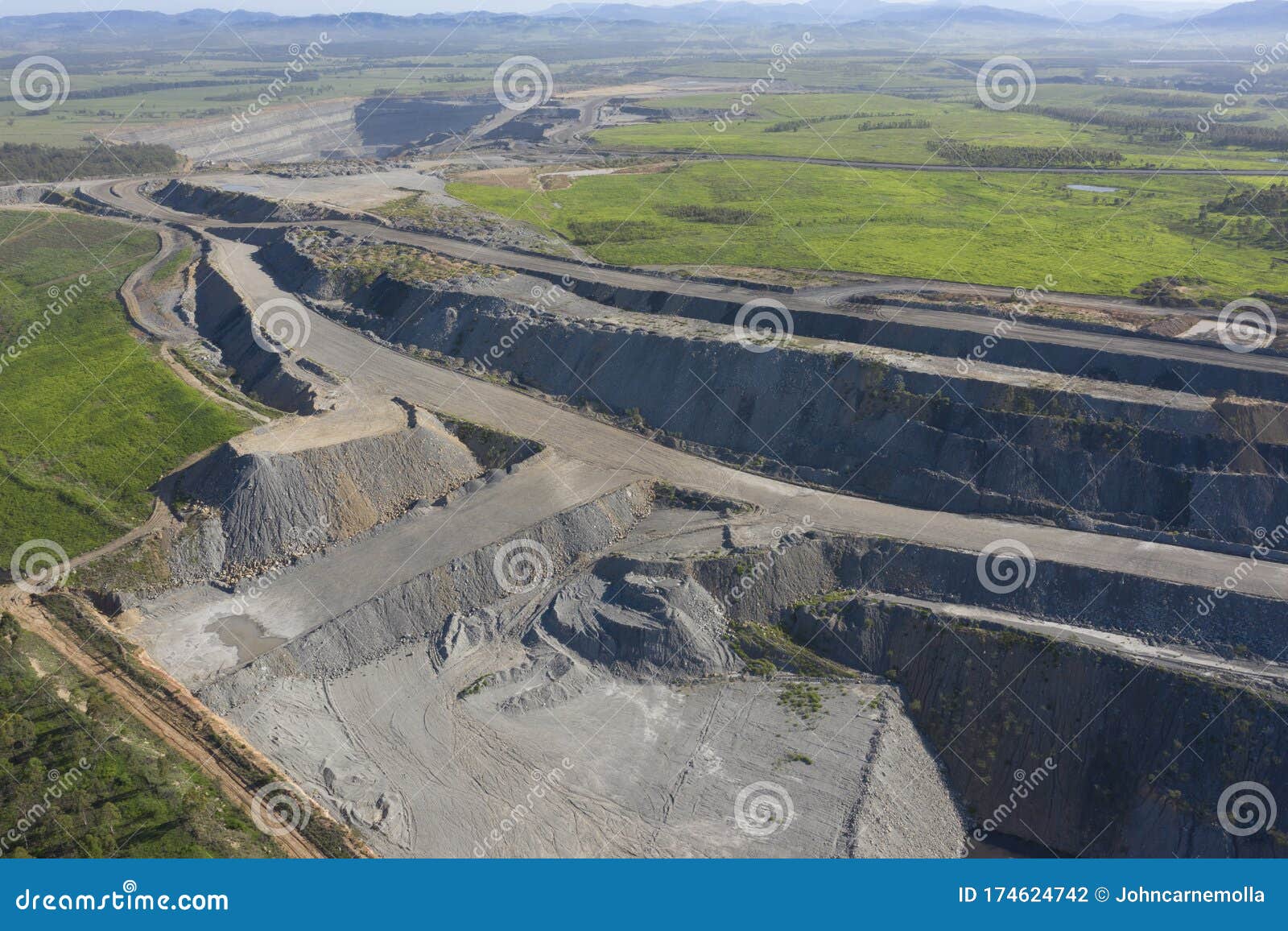 Open cut coal mine stock photo. Image of mining, valley - 174624742