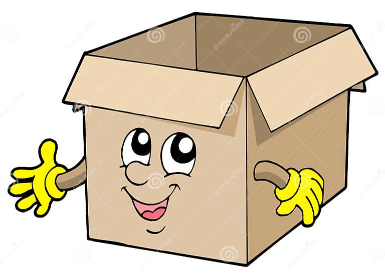 Open cute cardboard box stock vector. Illustration of express - 7300633