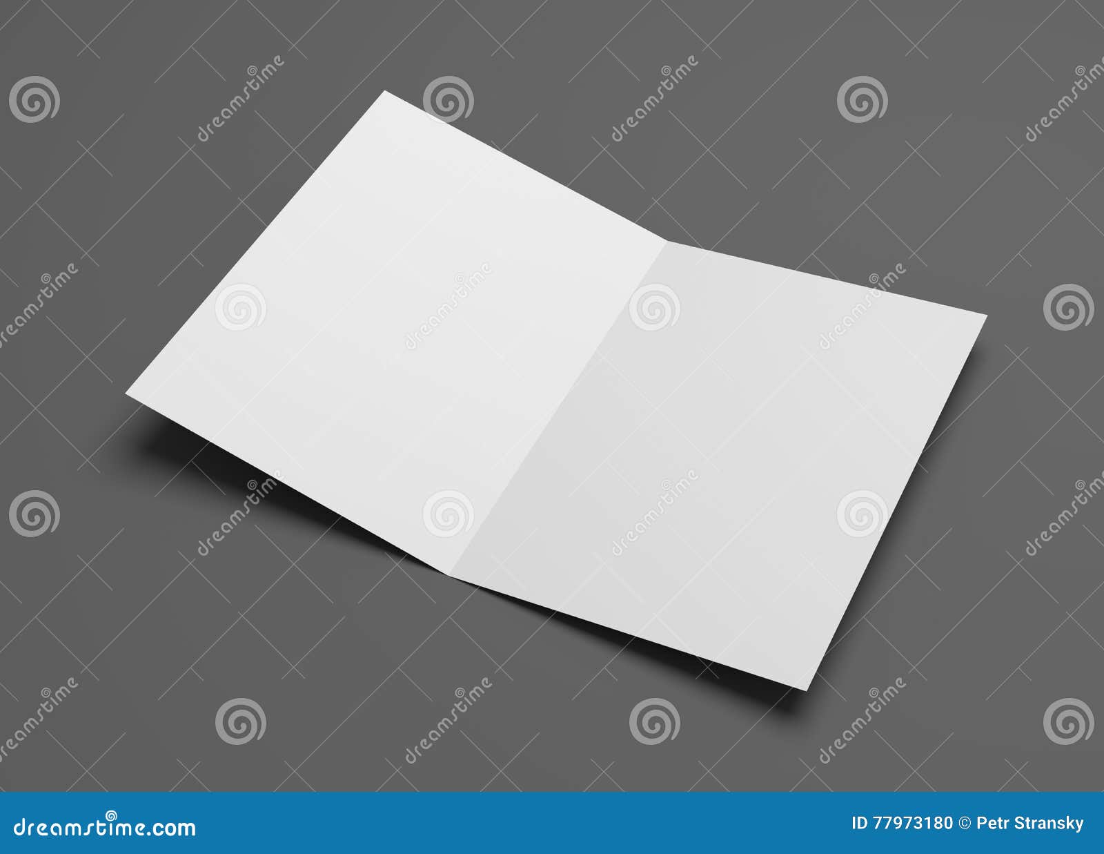 Open 3d Illustration Greeting Card Isolated on Gray. Stock Photo ...