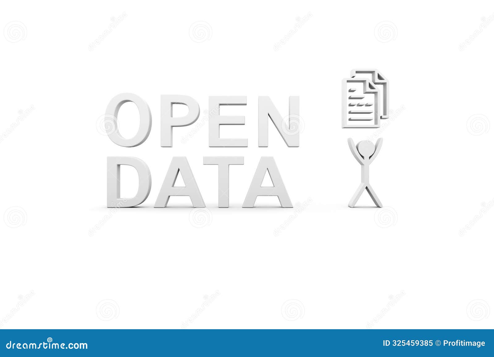 OPEN DATA Concept White Background 3d Stock Illustration - Illustration ...