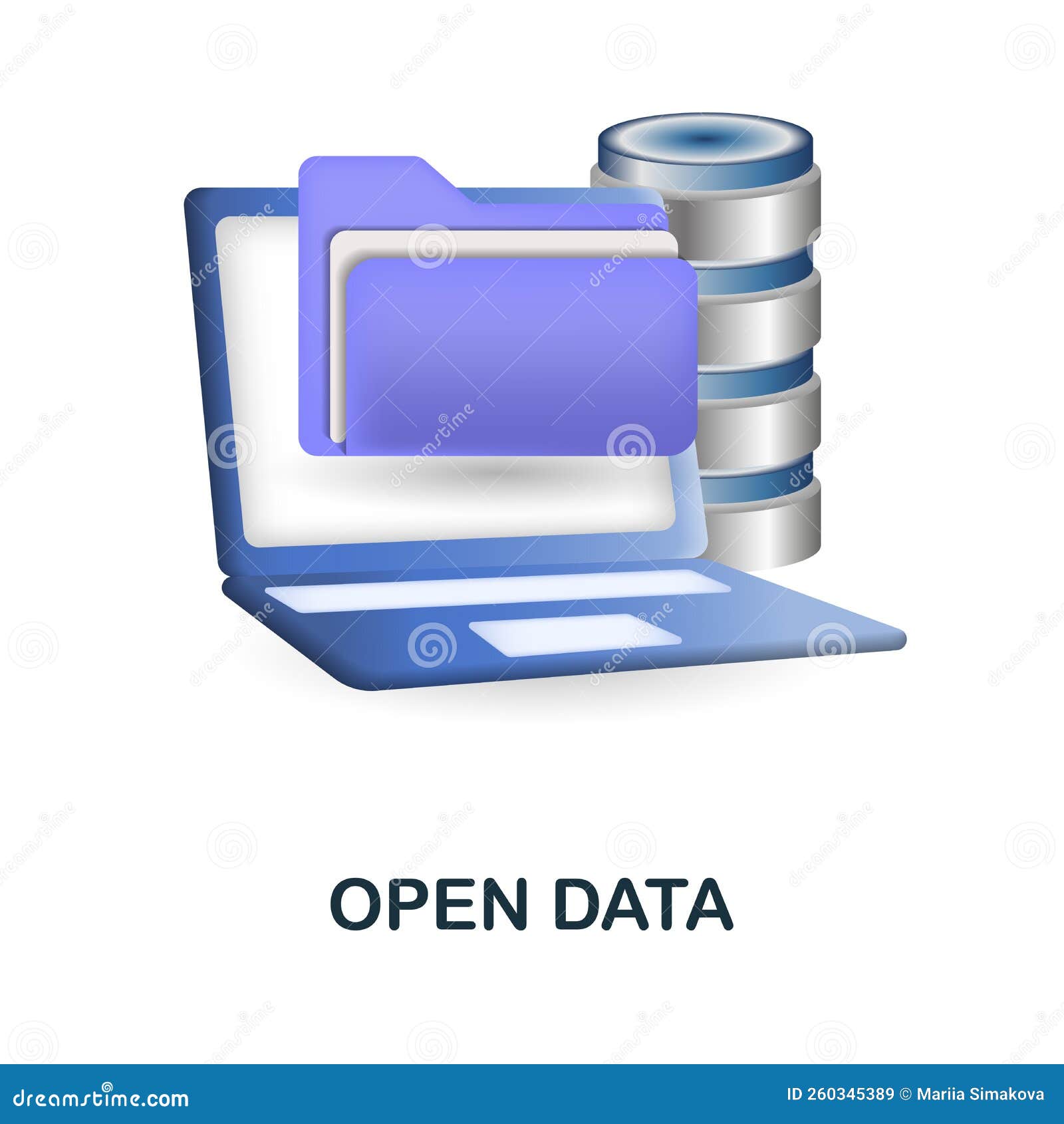Open Data Icon. 3d Illustration from Smart City Collection Stock Vector ...
