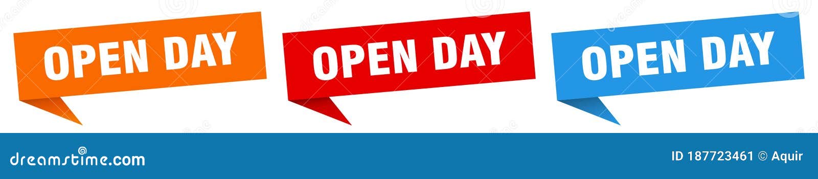 Open Day Banner. Open Day Speech Bubble Label Set Stock Vector ...