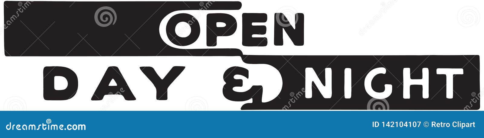 Open Day and Night stock illustration. Illustration of entertainment ...