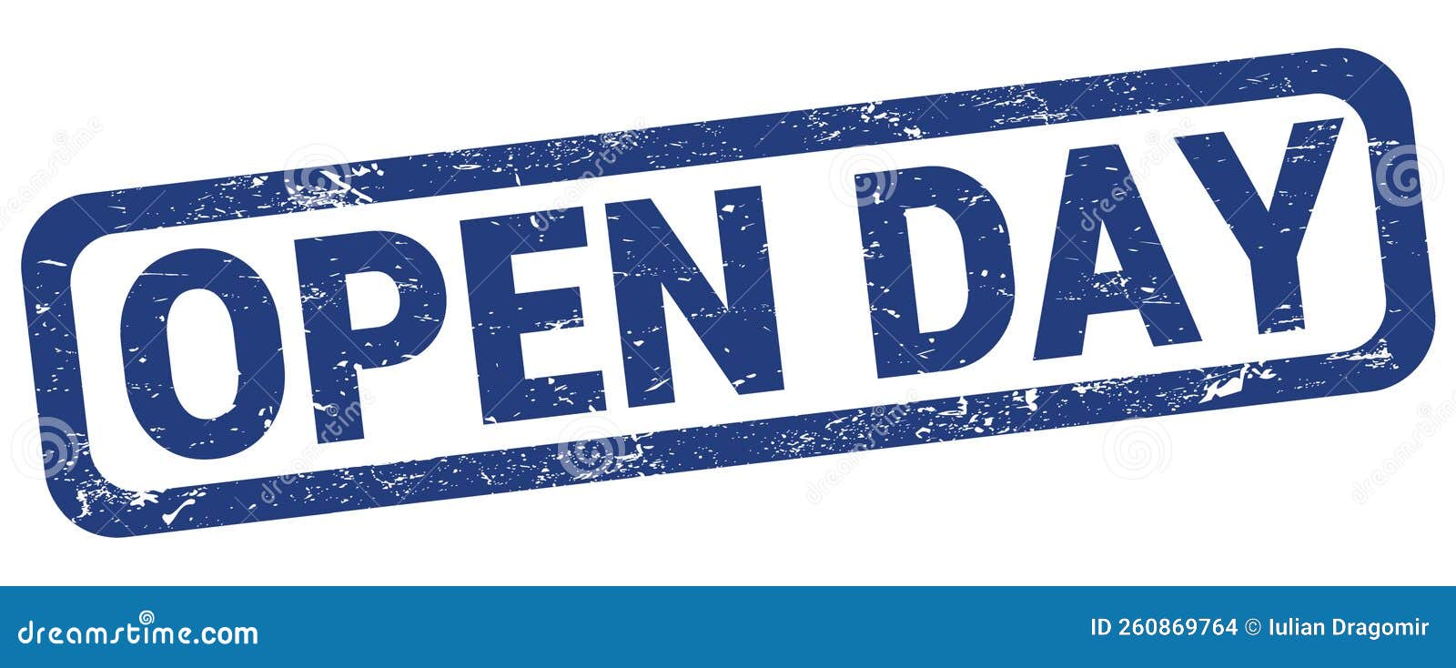 OPEN DAY Text Written on Blue Rectangle Stamp Stock Illustration ...