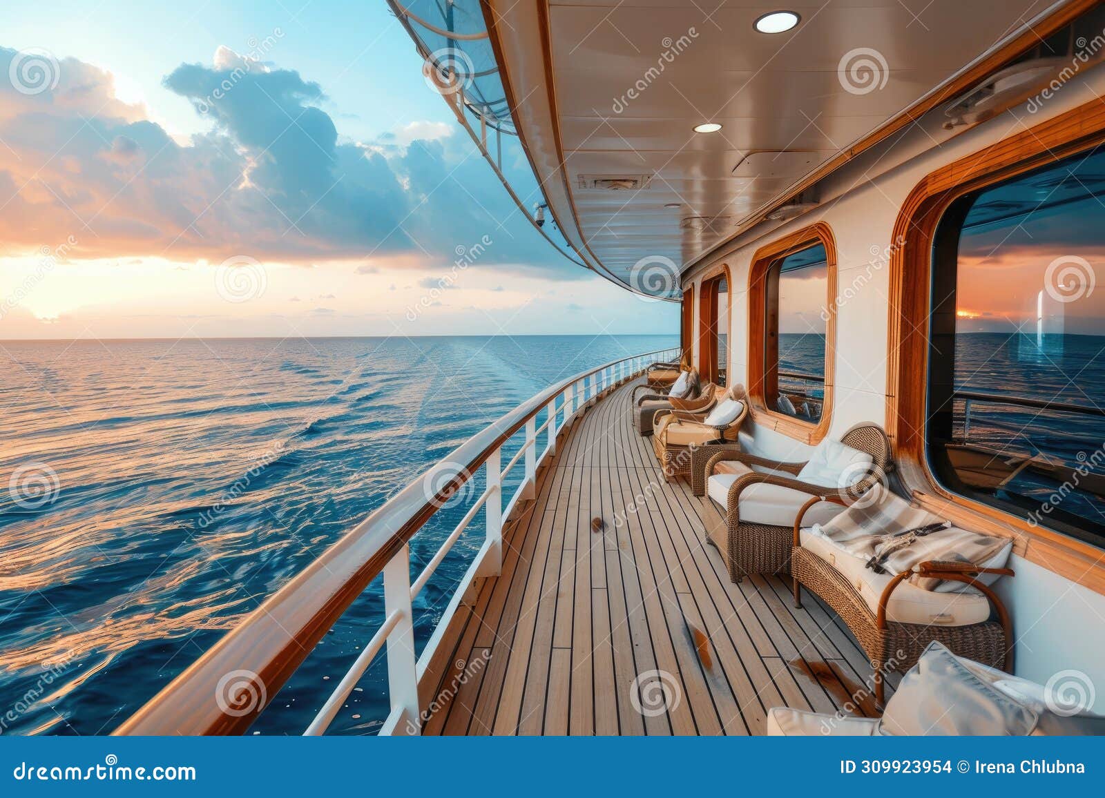 Open Deck of a Luxury Cruise Ship Stock Illustration - Illustration of ...