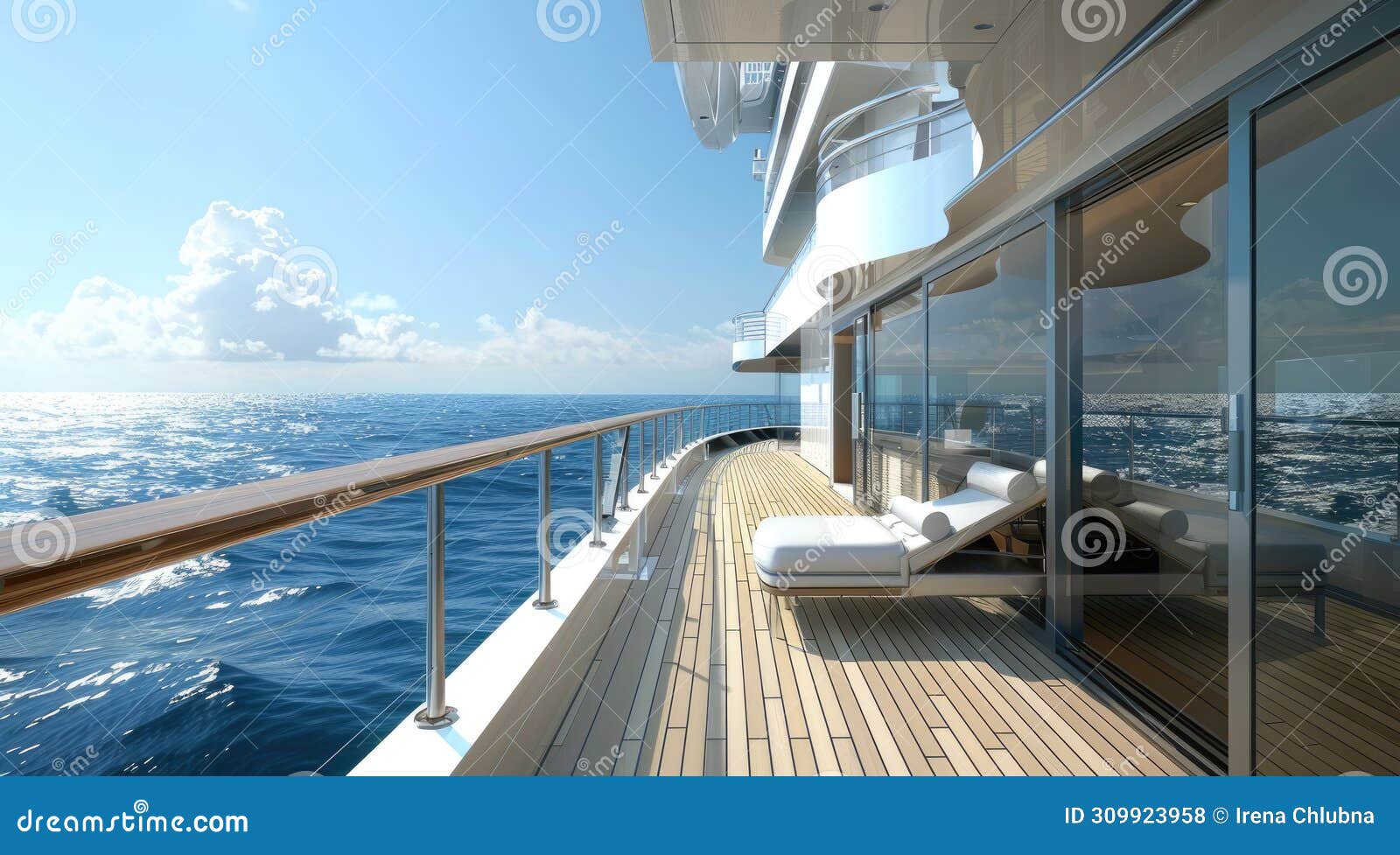 Open Deck of a Luxury Cruise Ship Stock Illustration - Illustration of ...