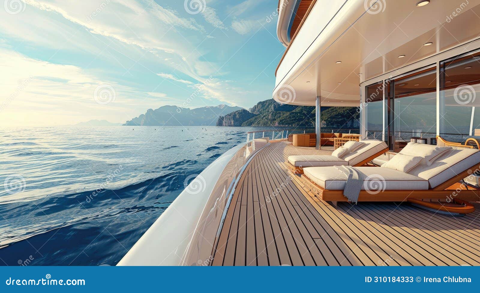 Open Deck of a Luxury Cruise Ship Stock Illustration - Illustration of ...