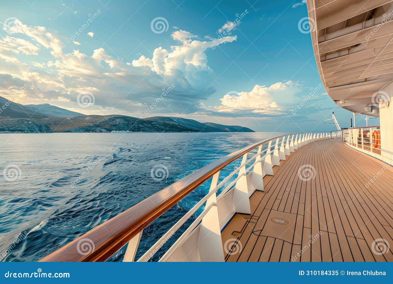 Open Deck of a Luxury Cruise Ship Stock Illustration - Illustration of ...