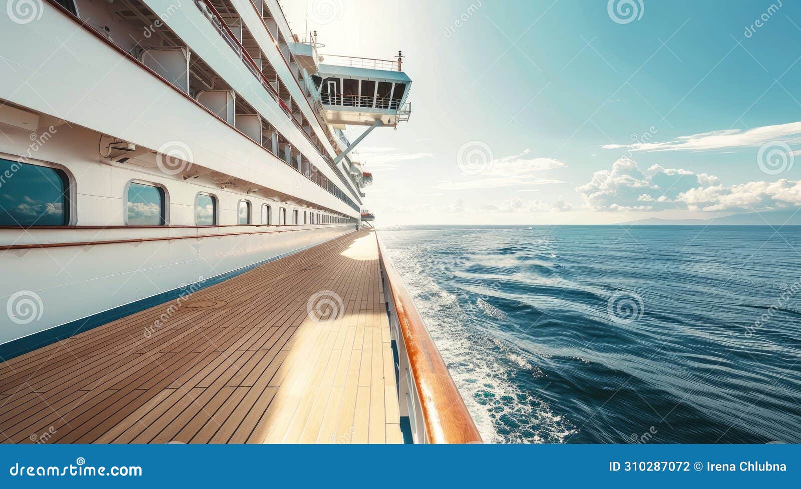 Open Deck of a Luxury Cruise Ship Stock Illustration - Illustration of ...