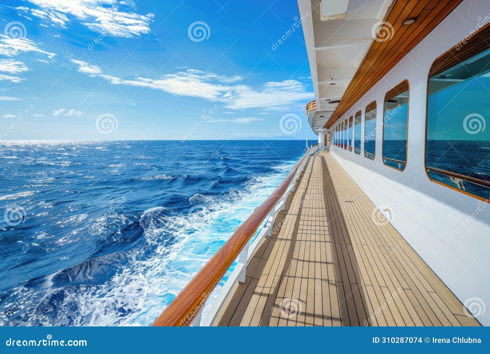 Open Deck of a Luxury Cruise Ship Stock Illustration - Illustration of ...