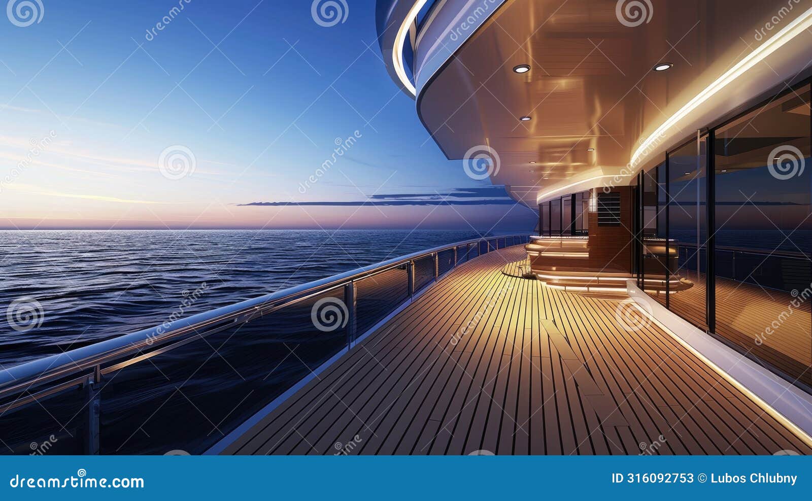 Open Deck of a Luxury Cruise Ship Stock Illustration - Illustration of ...