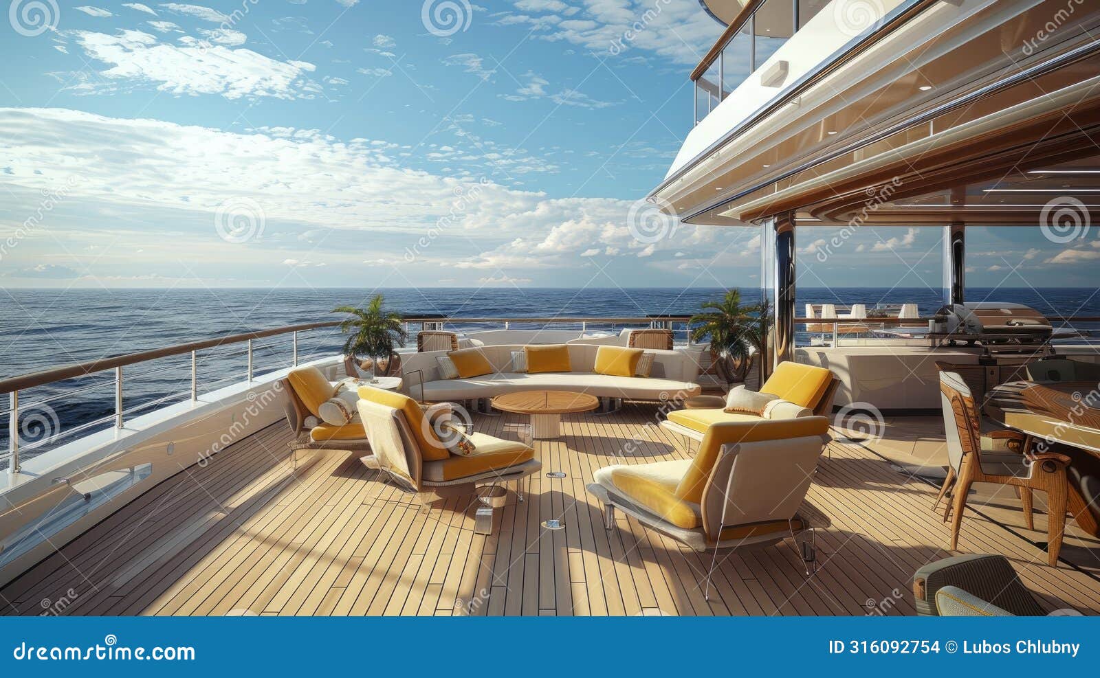 Open Deck of a Luxury Cruise Ship Stock Illustration - Illustration of ...