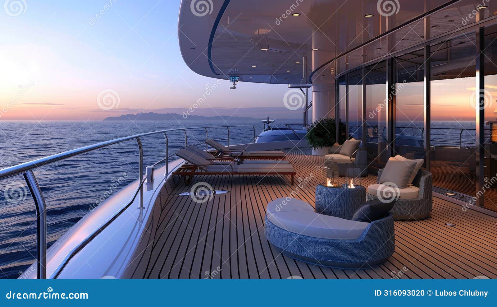 Open Deck of a Luxury Cruise Ship Stock Illustration - Illustration of ...