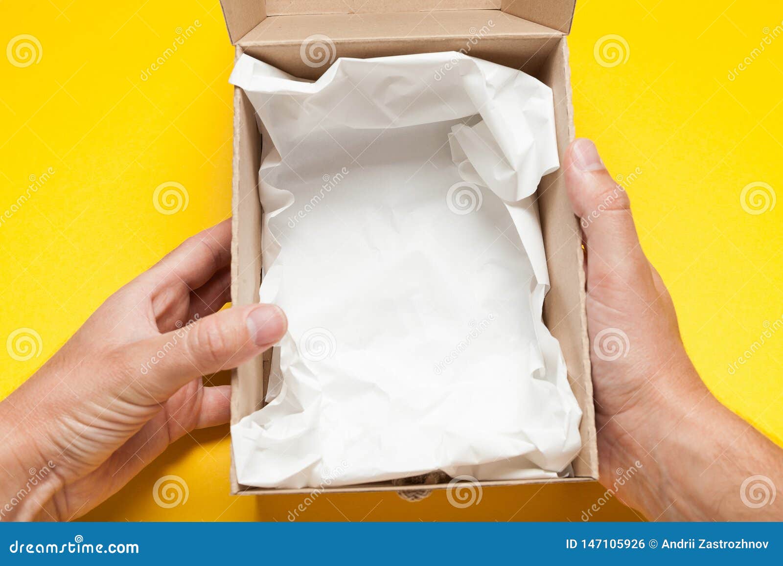 Open Delivery Box, Courier Shipping. Empty Label, Copy Space for Text ...