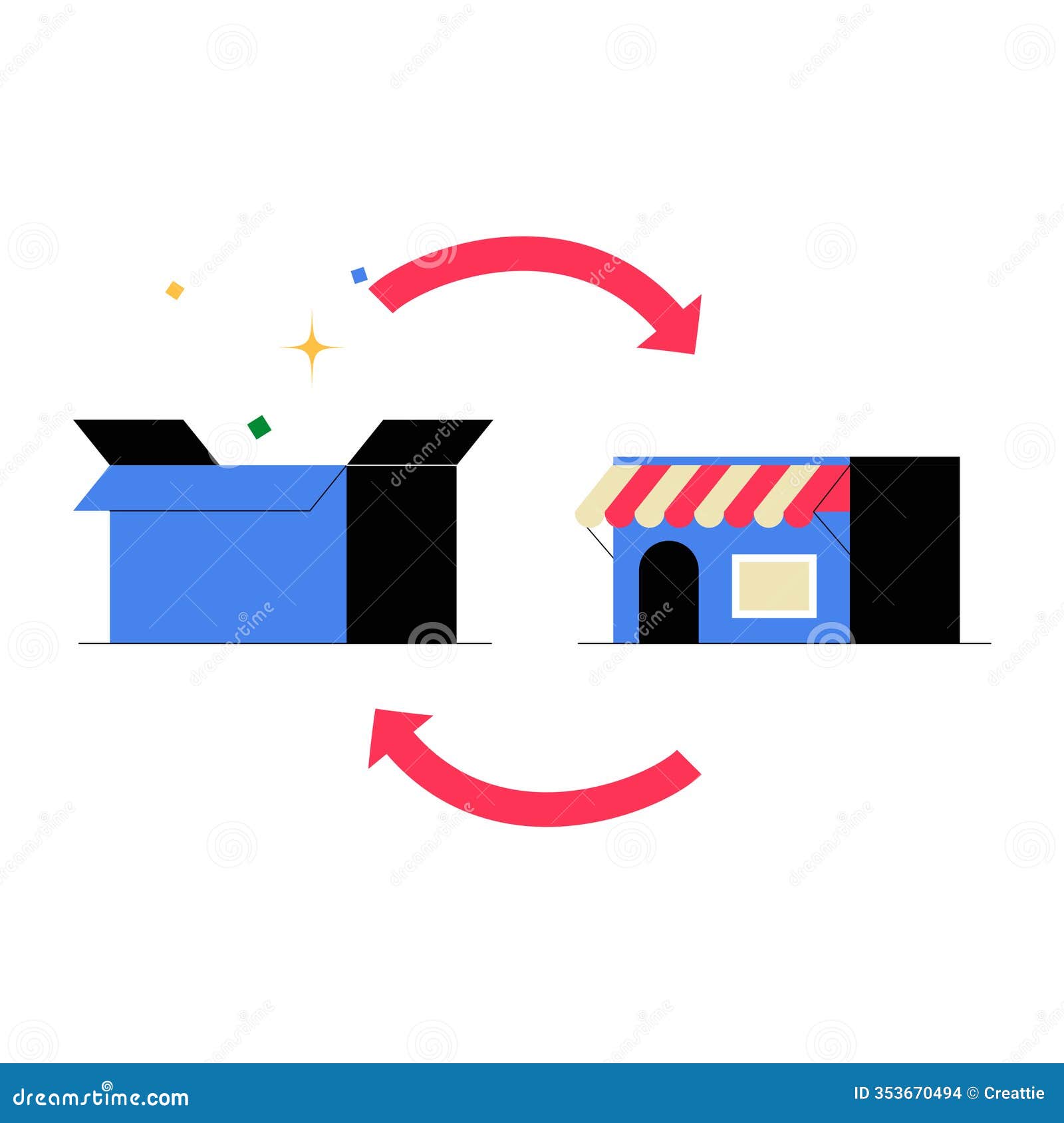 Open Delivery Box Flat Isometric Icon. Vector Illustration Of An Open ...