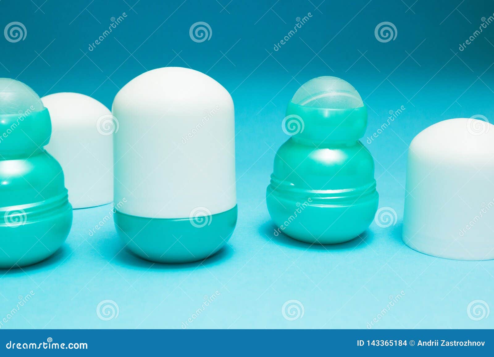 Open Deodorant Roll on Blue Background, Space for Text or Label Stock ...