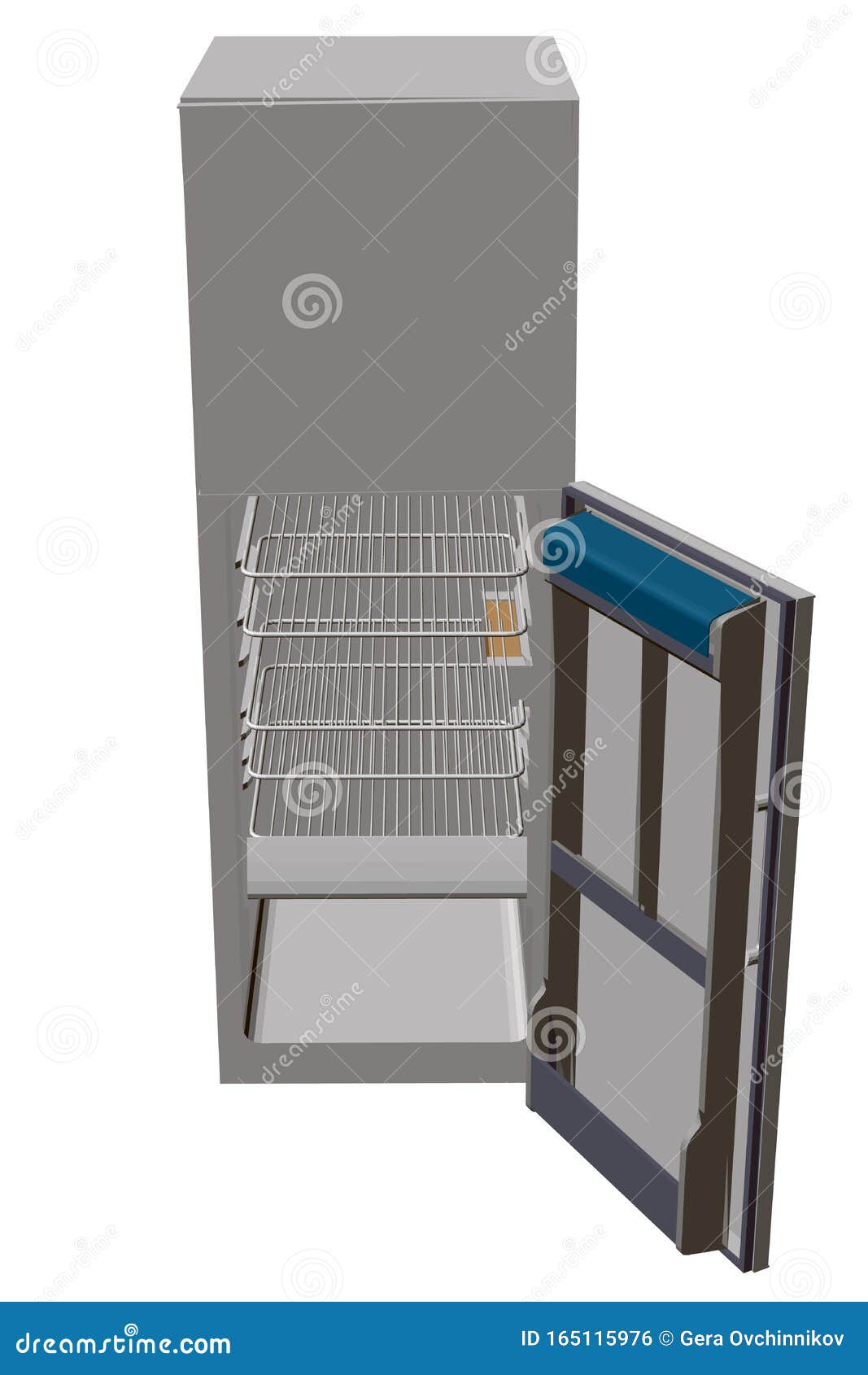 Open Detailed Refrigerator. Front View. 3D. Vector Stock Vector ...