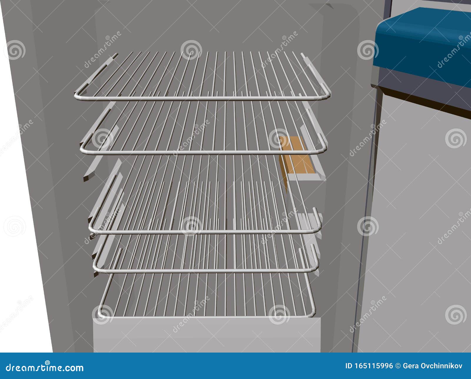 Open Detailed Refrigerator. Front View. 3D. Vector Stock Vector ...