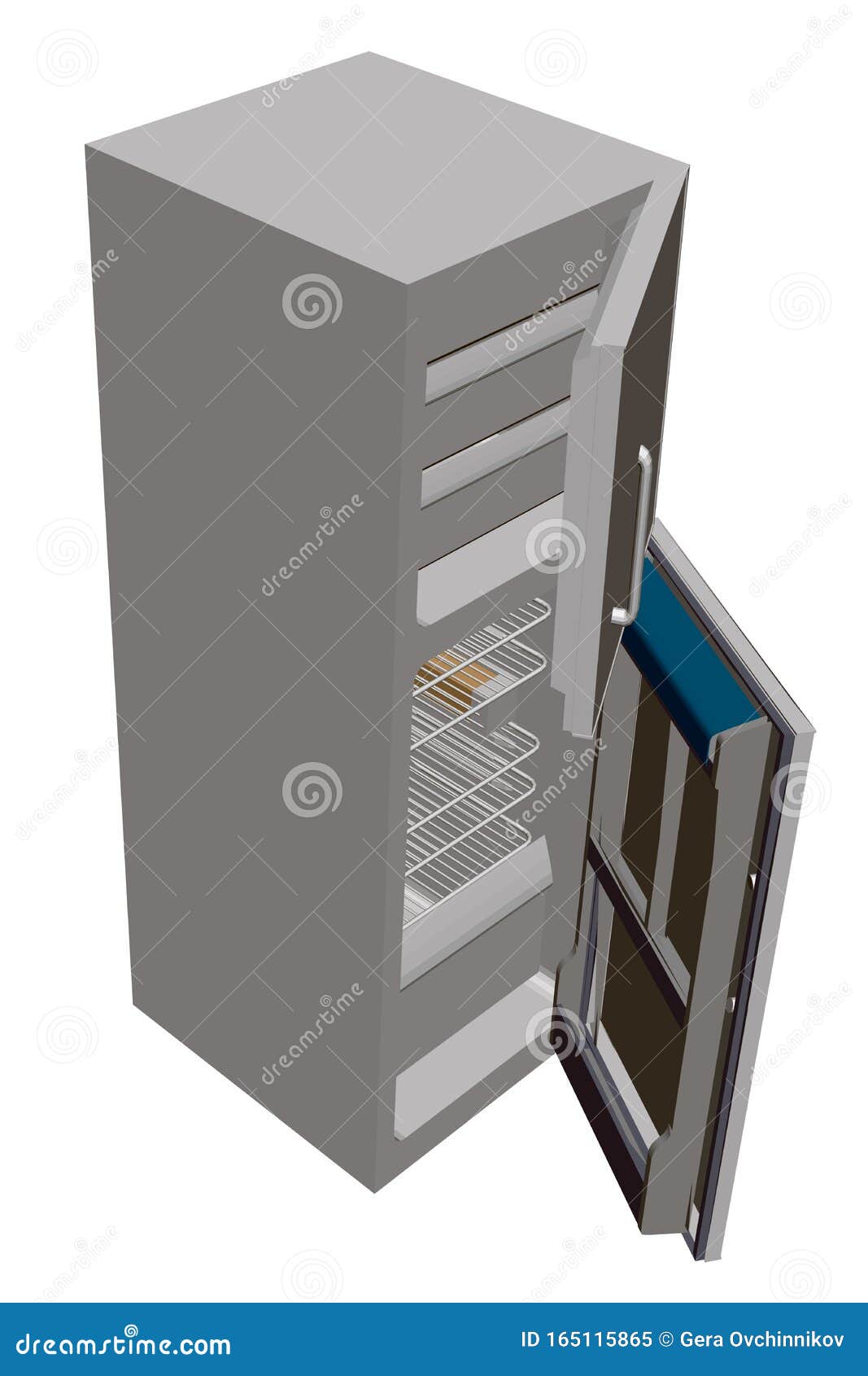 Open Detailed Refrigerator. View Isometric Stock Vector - Illustration ...