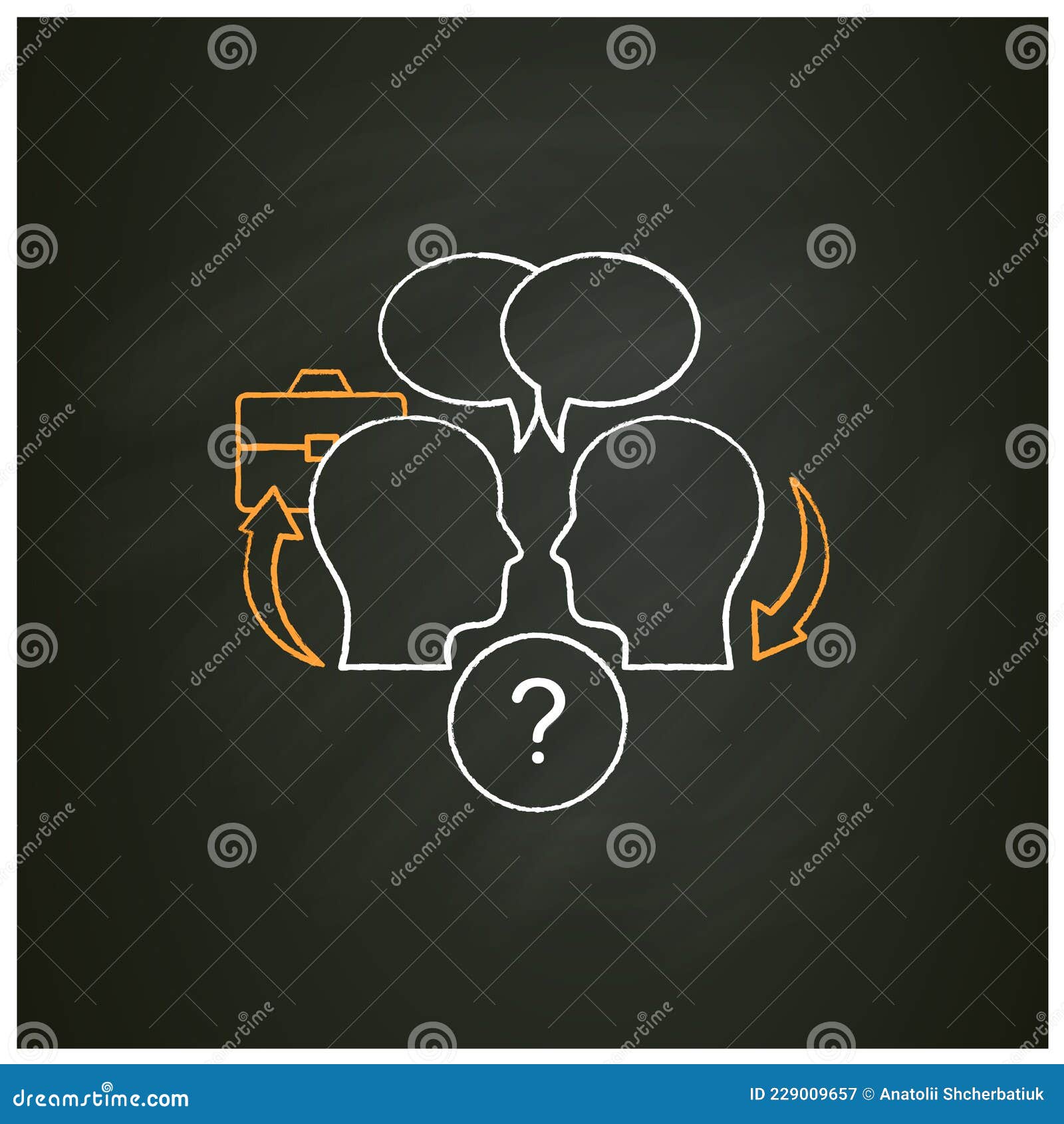 Open dialogue chalk icon stock vector. Illustration of resolves - 229009657