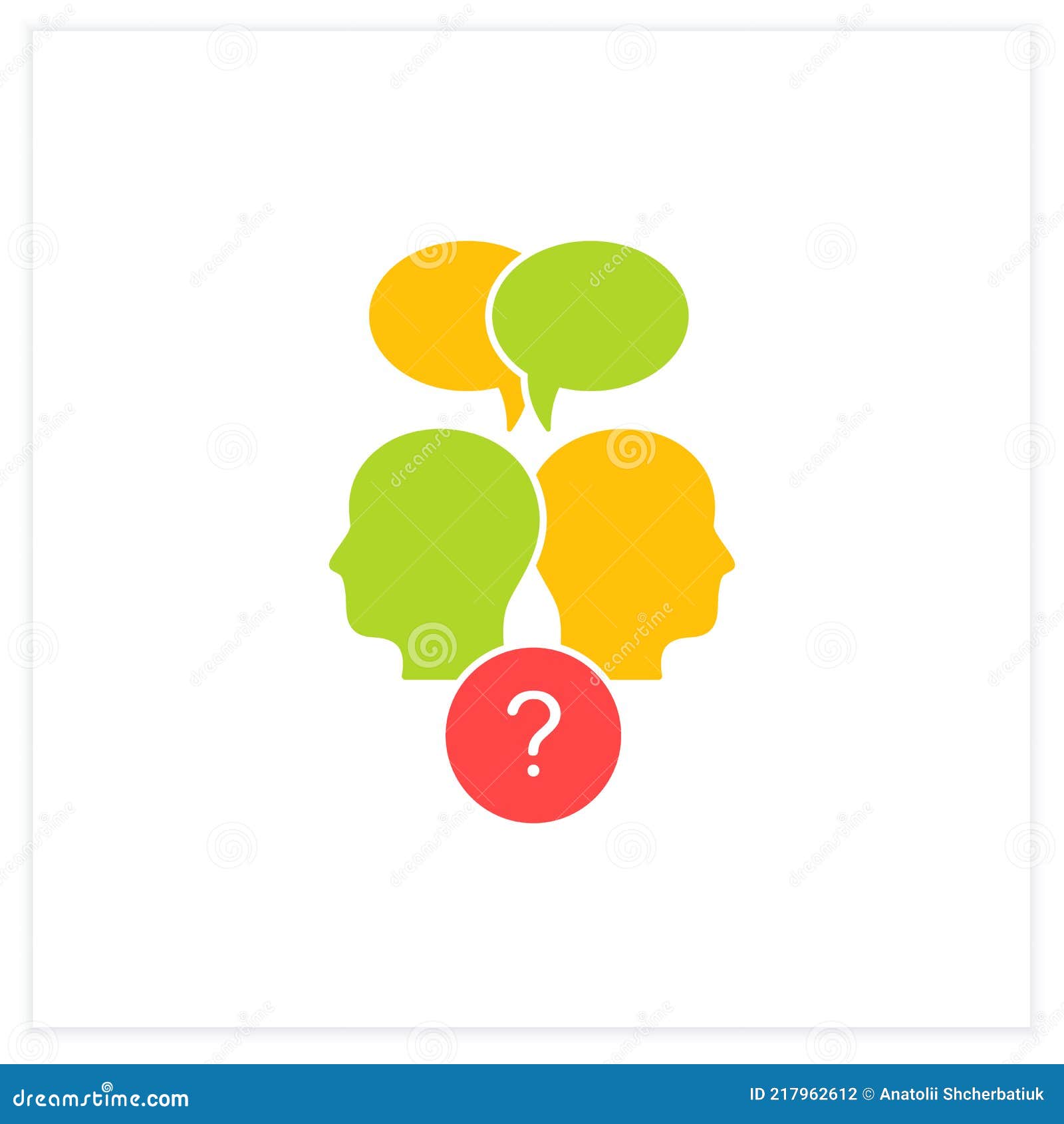 Open dialogue flat icon stock vector. Illustration of corporate - 217962612