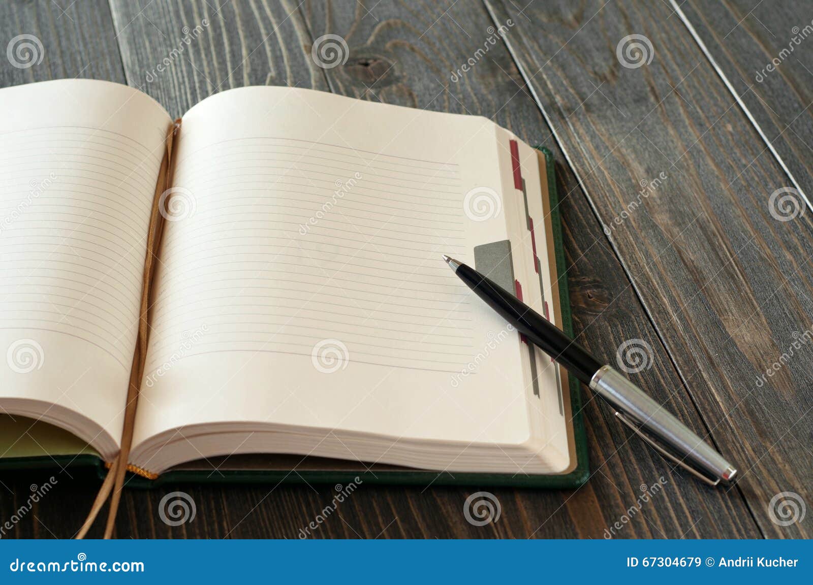 Open Diary with Blank Pages and Pen Stock Image - Image of business ...