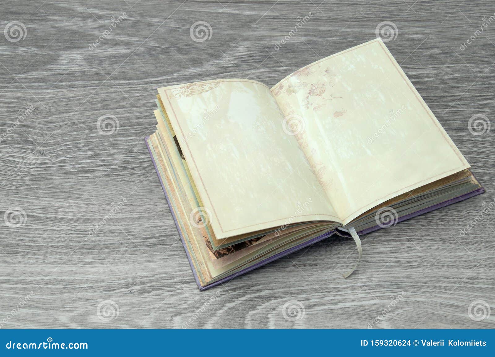 Open Diary on a Gray Table. Stock Photo - Image of concept, love: 159320624