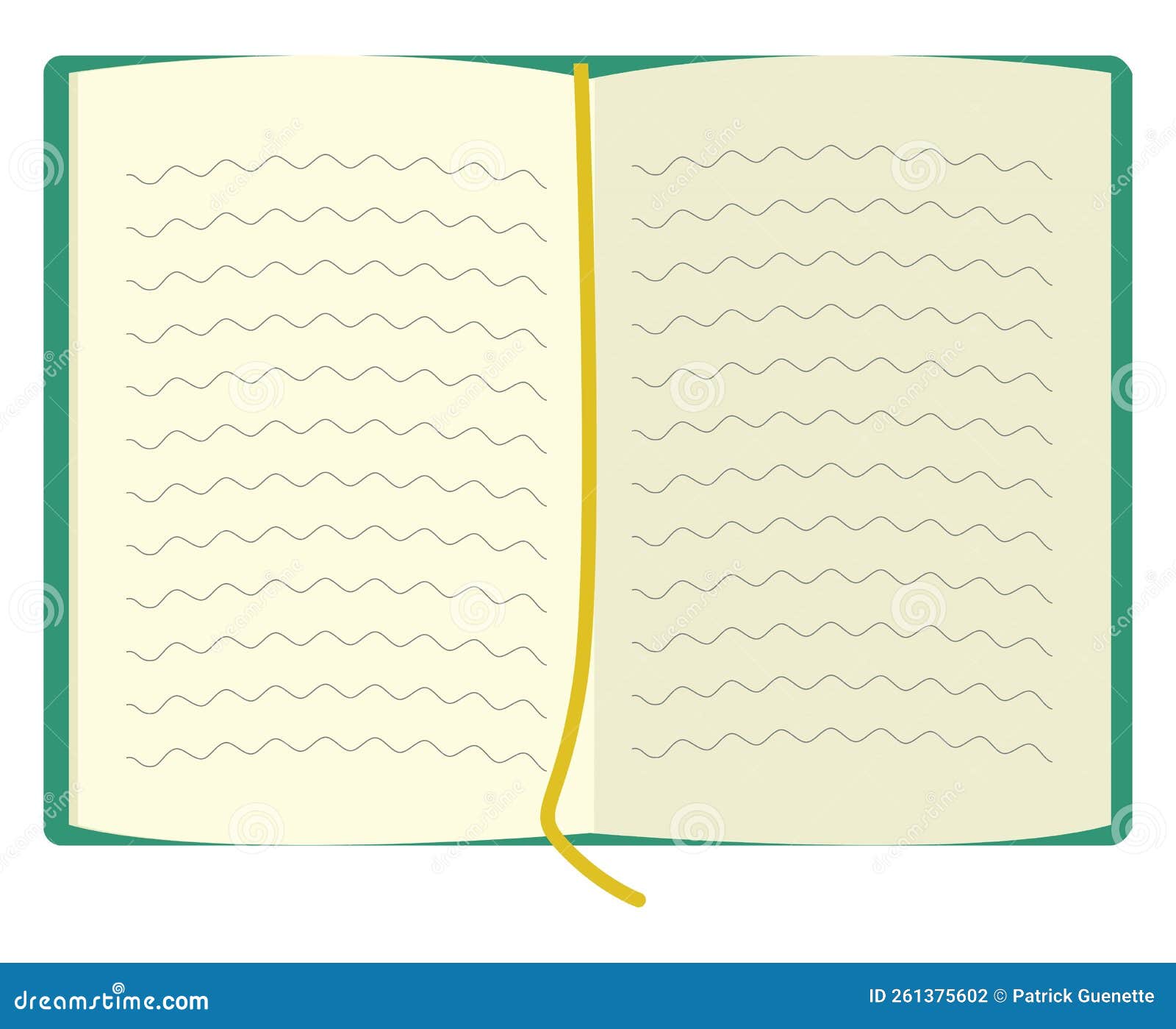 Open diary, icon stock vector. Illustration of notebook - 261375602
