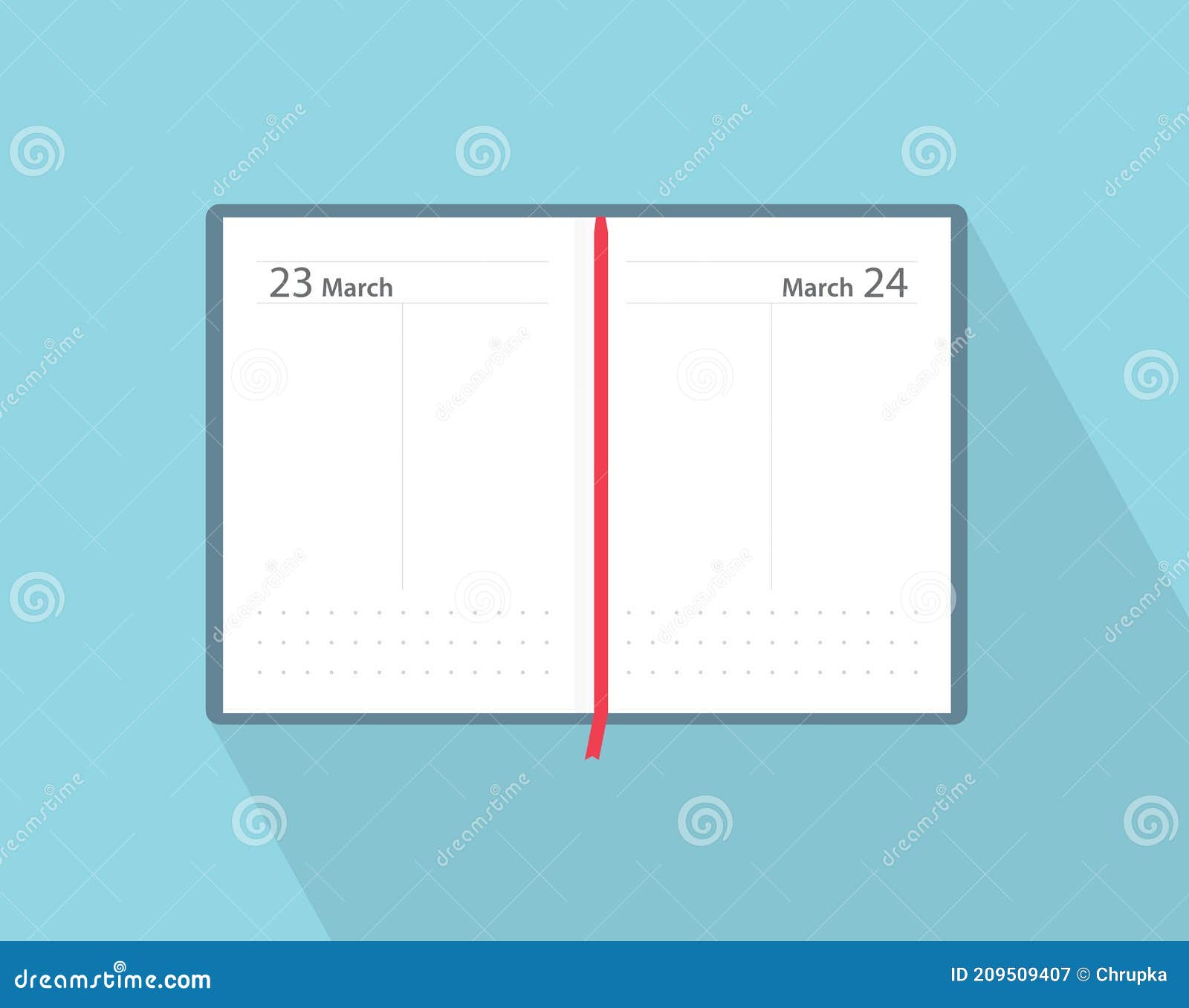 Open Diary, Organizer, Calendar Stock Vector - Illustration of ...