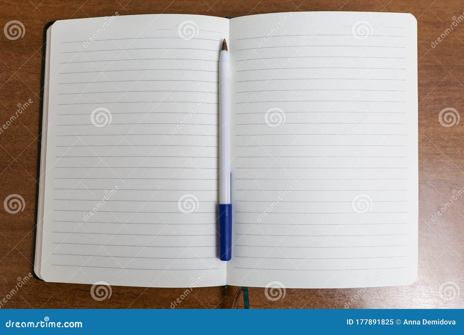 Open Diary with Pen on a Wooden Table. Planning and Organization Stock ...