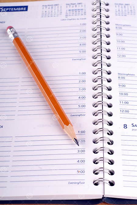 Open Diary with Pencil stock photo. Image of ring, september - 2704756