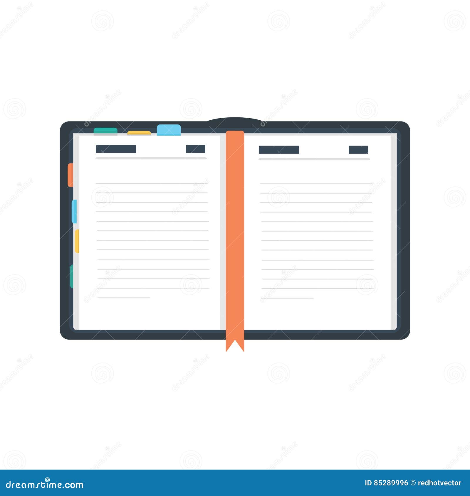 Open Diary, Planner or Notebook Vector Illustration in Flat Style ... Open Diary, Planner or Notebook Vector Illustration in Flat Style ...