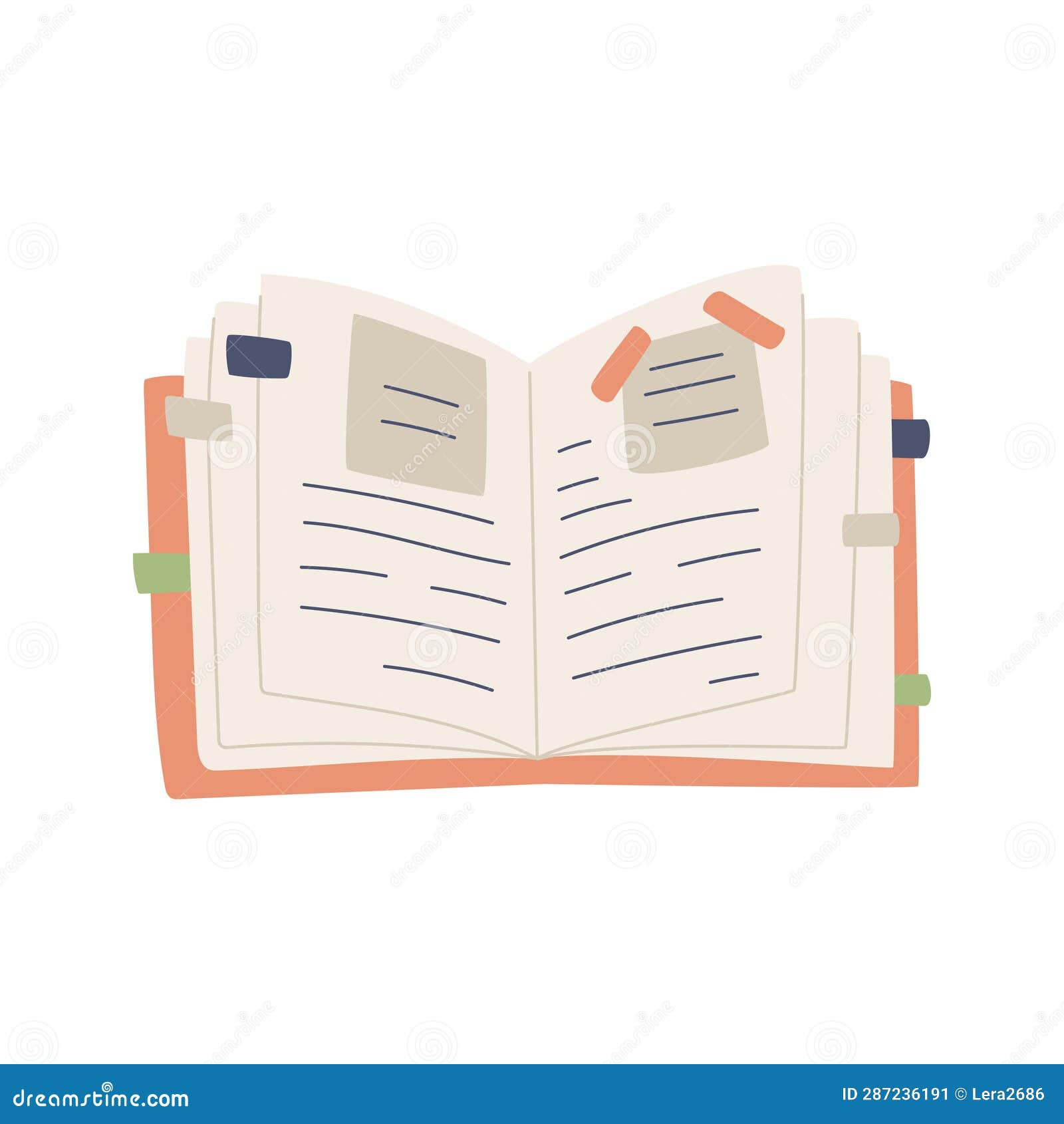 An Open Diary for Writing, Notes, Planning with Stickers and Bookmarks ...