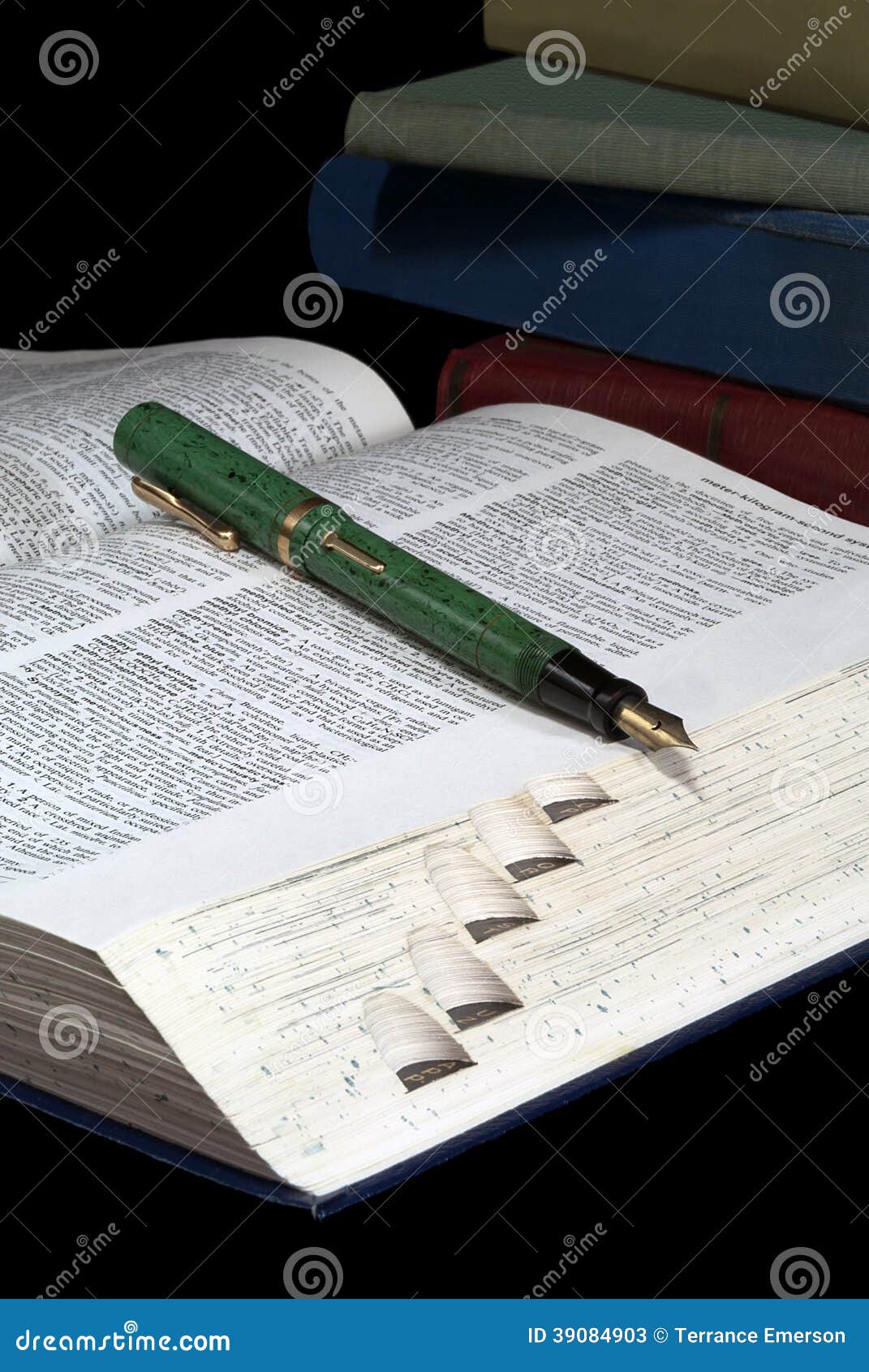 Open Dictionary and Fountain Pen Stock Image - Image of book ...