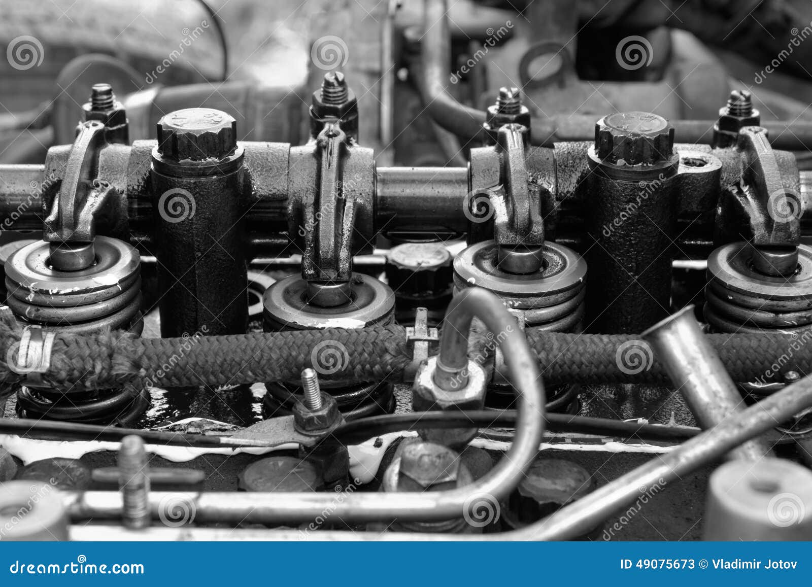 Open diesel truck engine stock image. Image of injector - 49075673