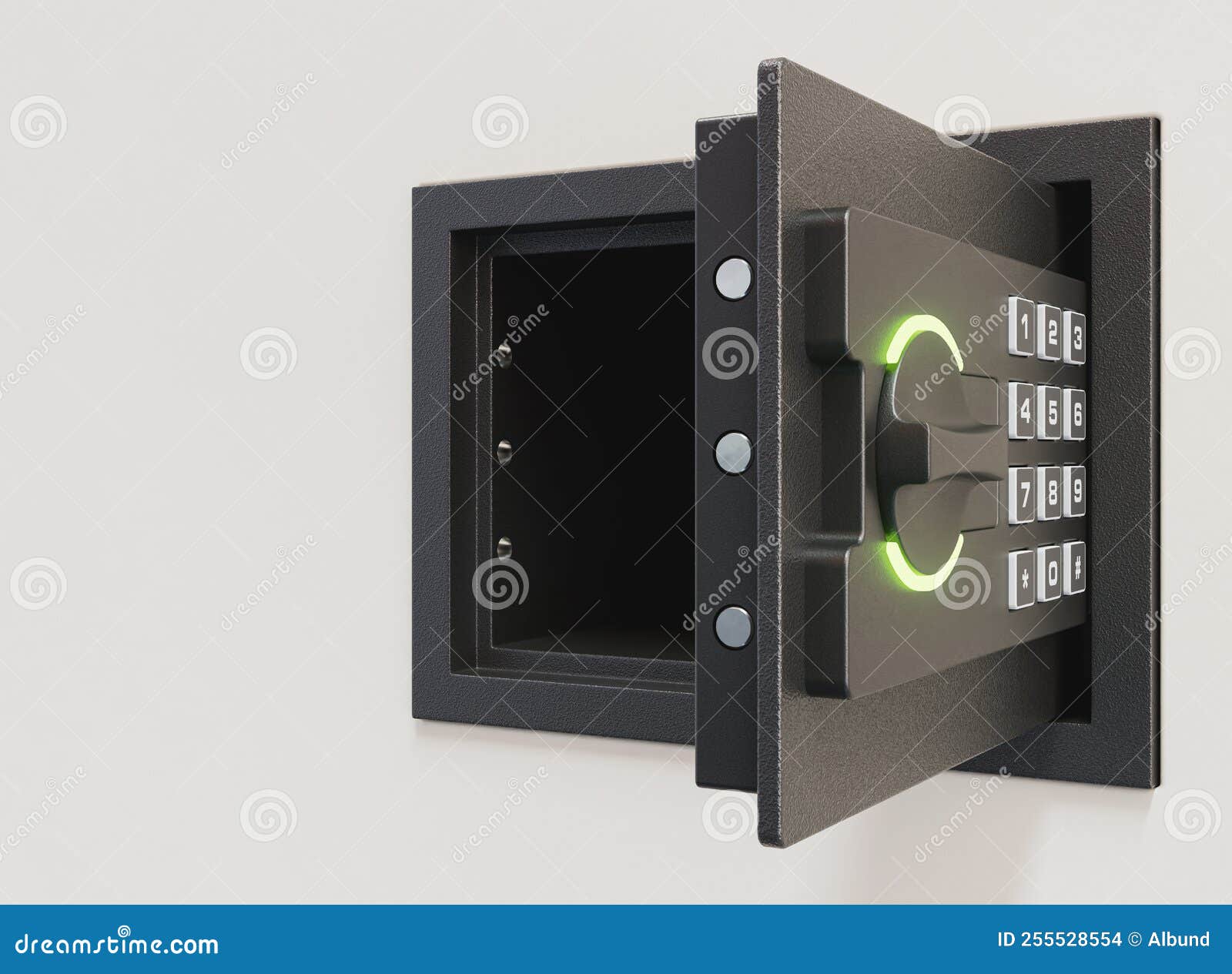 Open Digital Wall Safe stock illustration. Illustration of combination ...