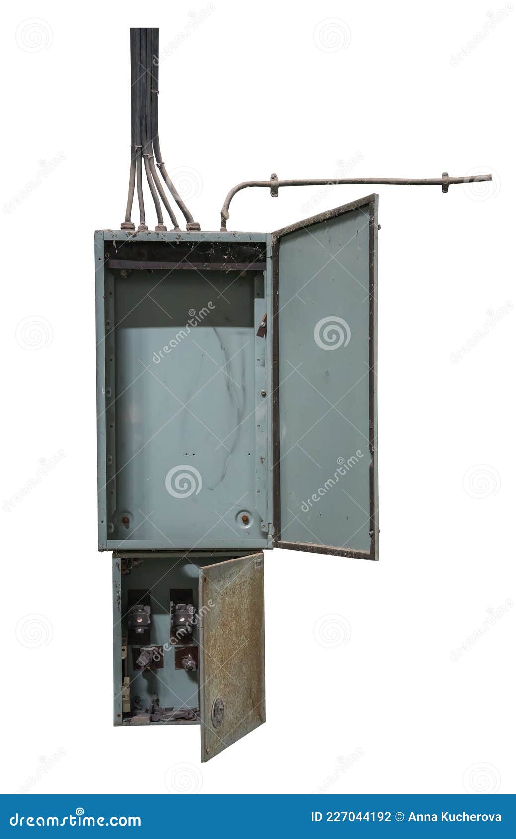 Open Distribution Panel Box Isolated on White Background Stock Photo ...