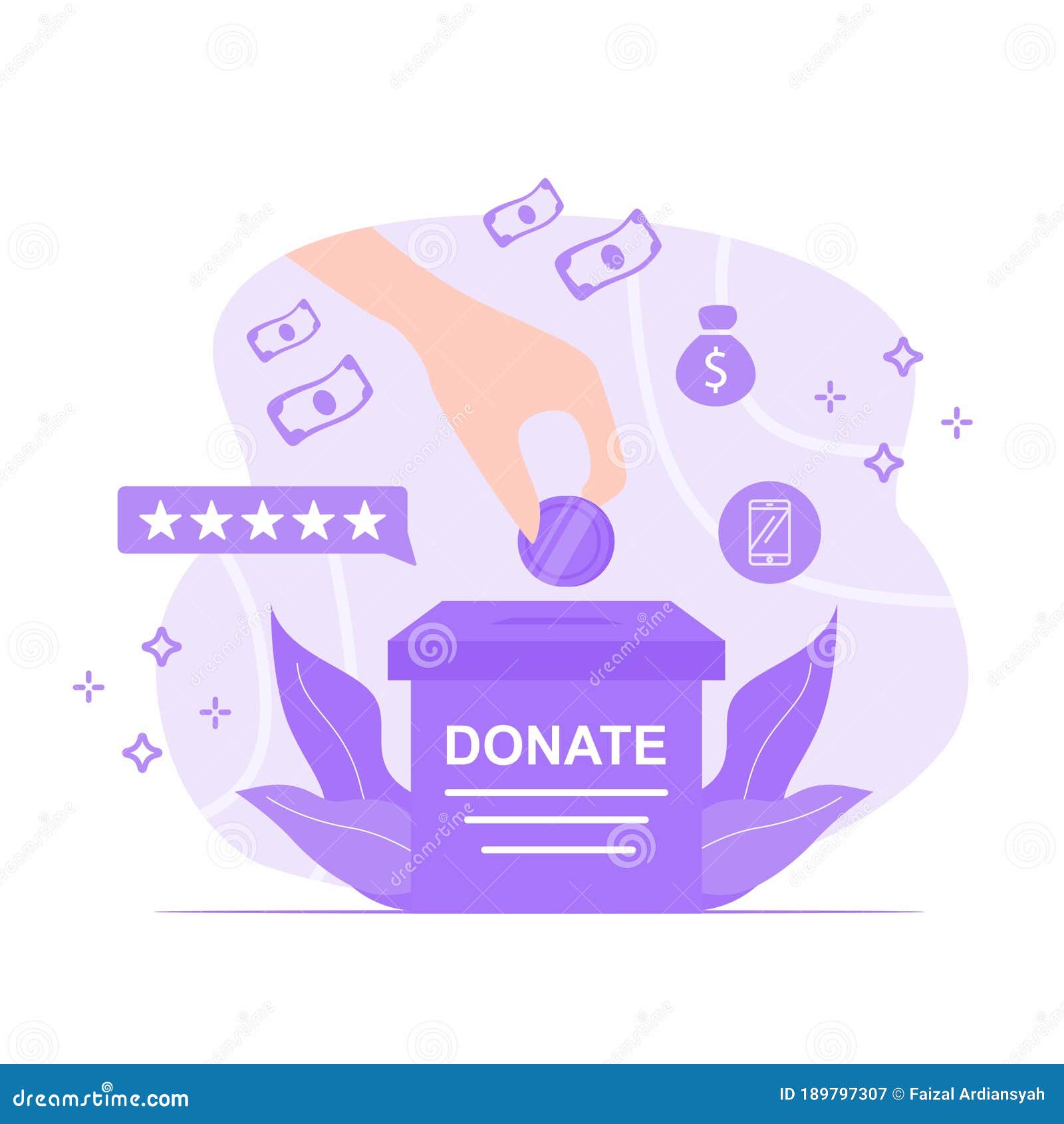 Open donation illustration stock vector. Illustration of donation ...