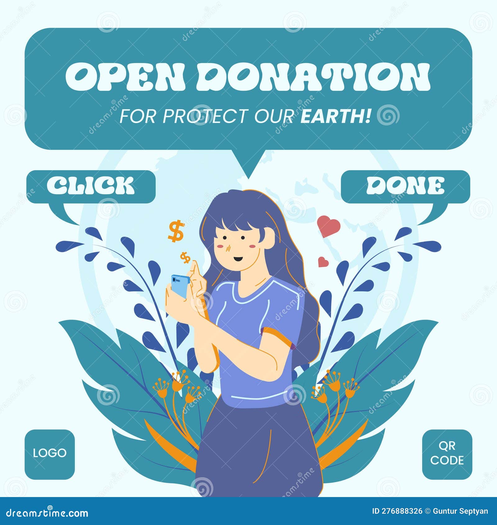 Open Donation of the Protect Our Earth Template Stock Vector ...