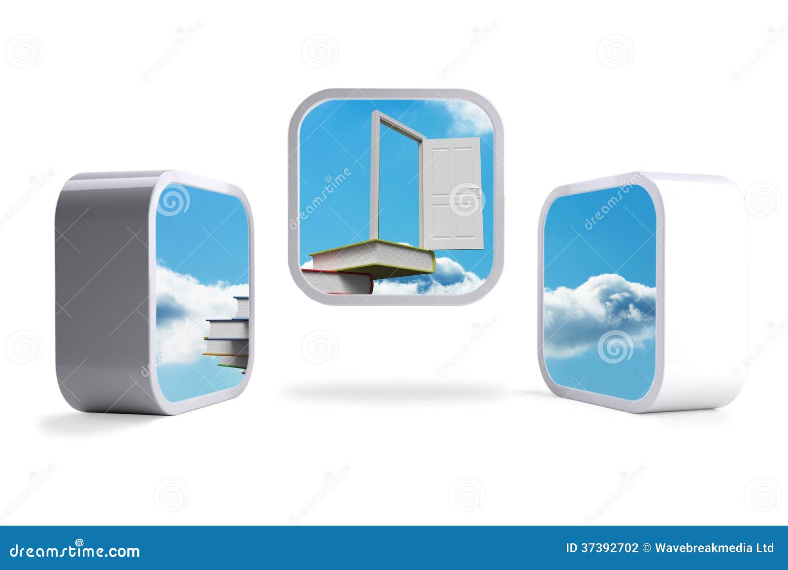 Open Door on Abstract Screen Stock Illustration - Illustration of ...